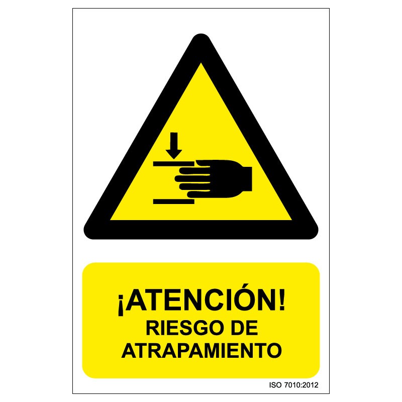 Señal Adhesivo, PVC o Aluminio. Atención Riesgo de Atrapamiento | ABAD ...